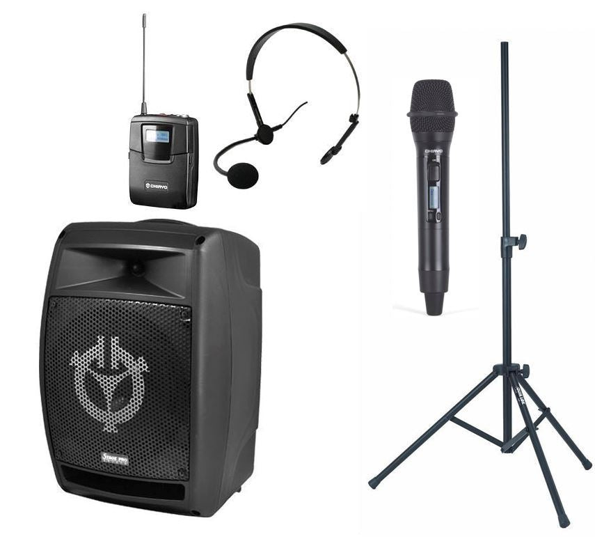 Hire - Battery Portable Speaker with Handheld & Lapel Microphone for w ...